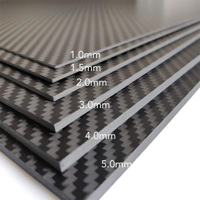 China 3K Carbon Fiber Plate Plain Twill Weave Matt / Glossy Surface Carbon Fiber Panel Sheet for sale