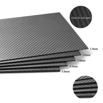 China 3K Carbon Fiber Plate Plain Twill Weave Matt / Glossy Surface Carbon Fiber Panel Sheet for sale