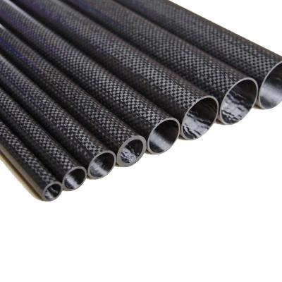 China 100% 3K Weave Carbon Fiber Tube Pipe Custom Logo Sizes And Colors for sale