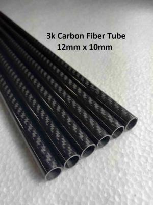 중국 다재다능성 3K 탄소 섬유 튜브 12mm x 10mm x 1000mm 빛나는 마무리 판매용