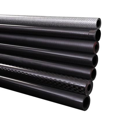 China Carbon Fiber Tube Manufacturer Roll Wrapped and Filament Winding Process for sale