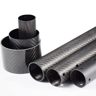 China Carbon Fiber Tube Manufacturer Roll Wrapped and Filament Winding Process for sale
