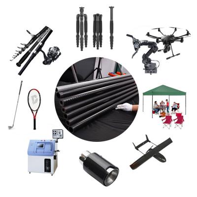 중국 강하고 가벼운 100% 3K 롤 랩 탄소 망원경 튜브 판매용