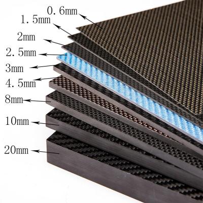 China High Strength 3K Carbon Fiber Sheet Twill / Plain Glossy or Matte Lightweight & Durable Sheet for sale