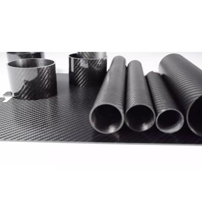 중국 고강도 롤 포장 탄소 튜브 3K 평면 반짝이는 OD 6-200mm 길이 1000mm 판매용