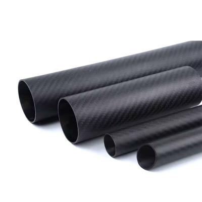 China 3K Twill Carbon Fiber Round Tube Roll Wrapped Tubing with Excellent Torsional Characteristics for sale