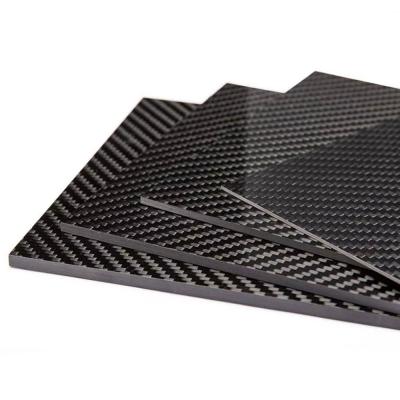 China 500X600MM Carbon Fiber Plates 0.5MM to 6.0MM Thickness 100% 3K Plain Weave Glossy Carbon Fiber Sheet for sale