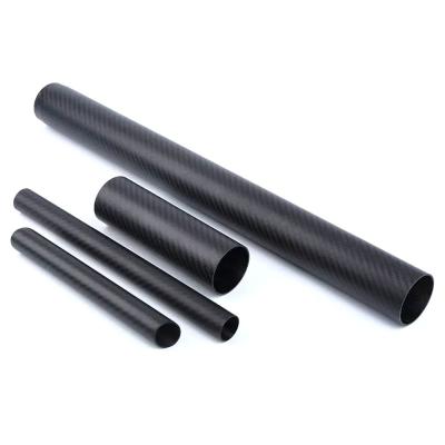 China High Hardness 18mm (16mm) Woven Finish Roll Wrapped Carbon Fiber Tube with 5 - 500 mm Diameters and 0.3 - 50 mm Wall Thickness for sale