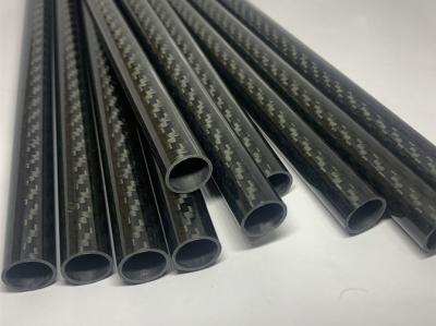 China High Strength 14*12mm High Glossy Twill Weave 3K Carbon Fiber Pipe for sale