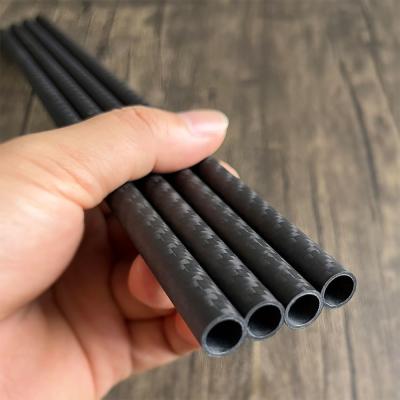 China 3K Twill Weave Carbon Fiber Tube with Roll Wrapped Technology and Custom Size Options for sale