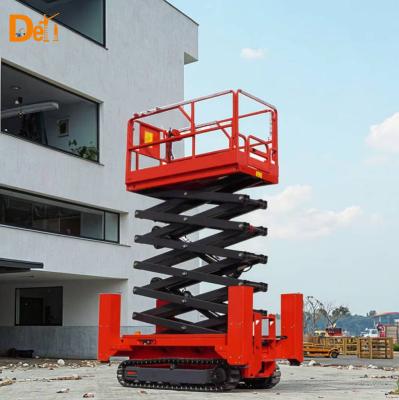 China Piattaforma elevatrice a forbice elettrica da 4m-16m, tipo cingolato, piattaforma di sollevamento elettrica per ponteggi, 3,3kw for sale