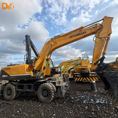 中国 中古のヒュンダイ210車輪付き掘削機は、膨張にミニホイール掘り採掘者を使用しました 販売のため