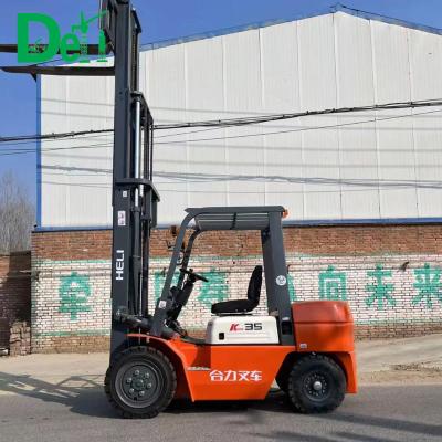 China Warehouse Four Wheel Gasoline LPG Engine Drive Fork Lift Truck 3.5 Ton Rough All-Terrain Heavy Hydraulic Diesel Forklift for Sale for sale