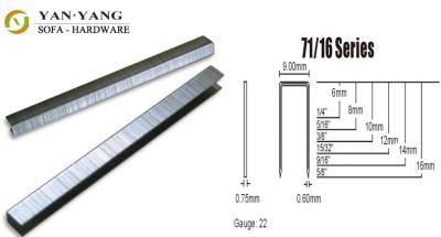 China 7116 series silver color galvanized wire sofa staples furniture staples for sale