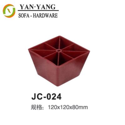 China custom plastic sofa legs PP material dark red plastic square sofa legs JC-024 for sale