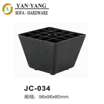 China black decorative furniture legs injection plastic square sofa legs JC-034 for sale