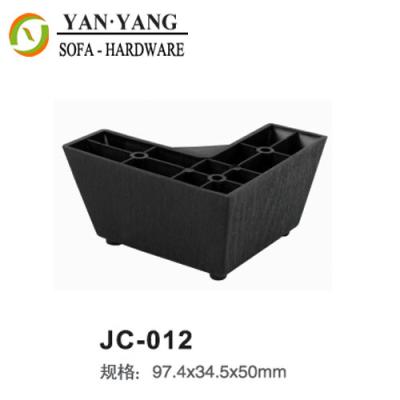 China 50mm high black furniture accessories injection plastic corner sofa legs JC-012 for sale