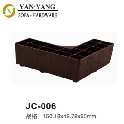 China 50mm high dark brown durable injection plastic corner sofa legs JC-006 for sale