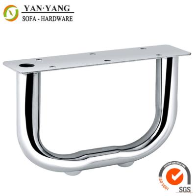 China 10cm high glossy shiny metal bend shaped sofa feet hot sale factory price furniture feet SL-128 for sale