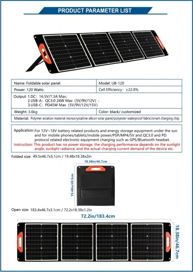 Portable Power Station with Single Crystal Solar Panels
