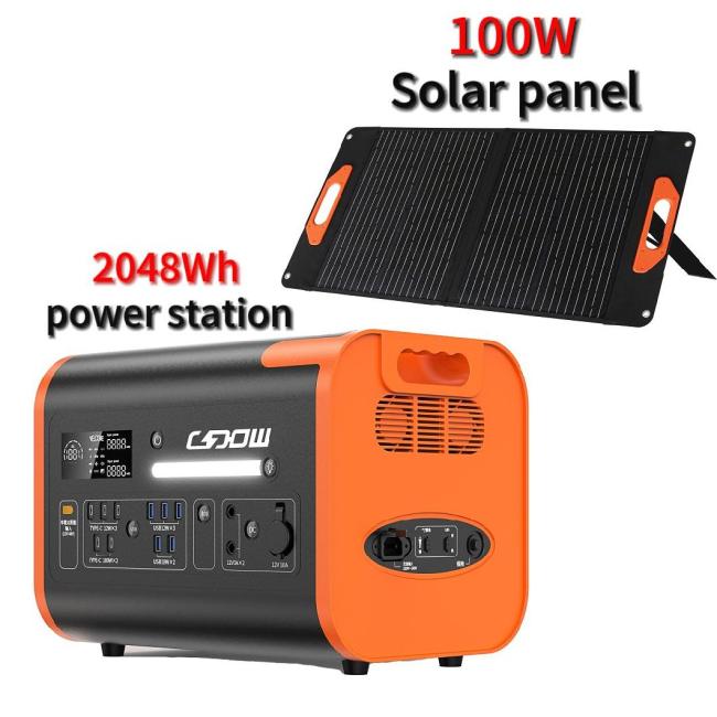 Portable Solar Energy Storage Power Station 2200W AC/DC Generator