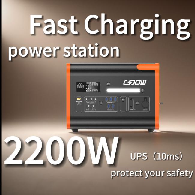 2000W Factory Price Solar Portable Power Generator LiFePO4 2200W Cycle Life Lithium Battery Pure Sine Wave Portable Power Station and Power Bank