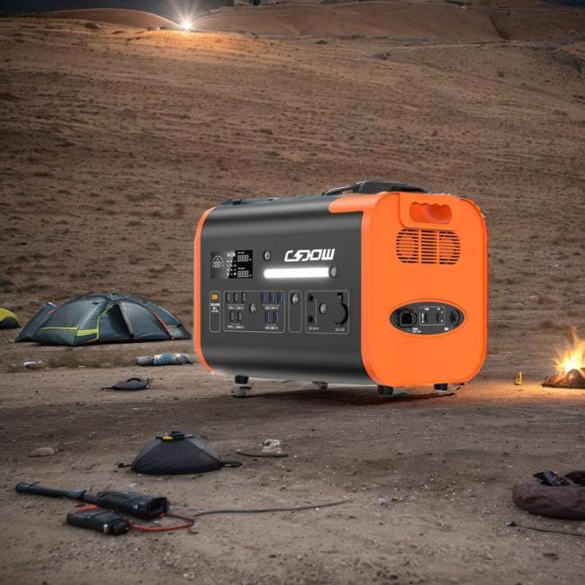 2200W Portable Aluminum Alloy Energy Storage Power Supply, Equipped with Fast Charging 1500W Solar Power Station