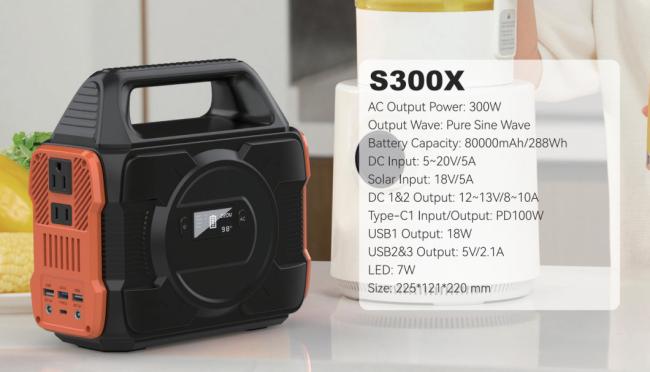Multi-Function Mini Power Station300 Watt Li-ion Battery Backup Portable Solar Generator