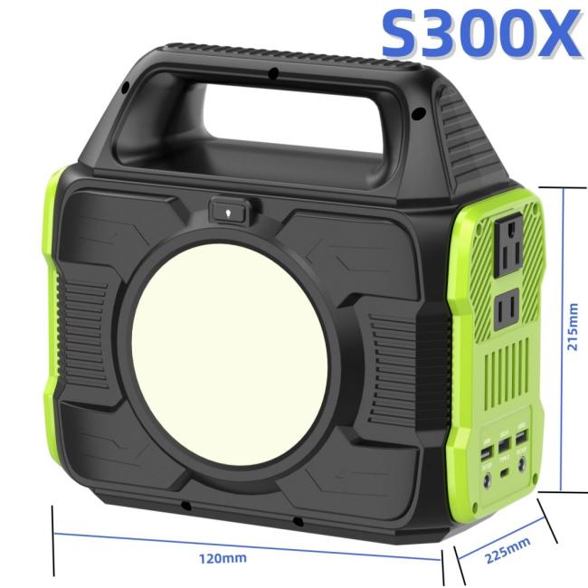 300W Outdoor Portable Solar Power Station, AC and DC Output Emergency Power Supply