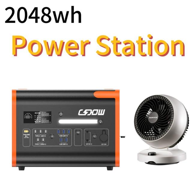 2200W 2048wh Portable Power Solar Input 800W Outdoor Emergency Power Station