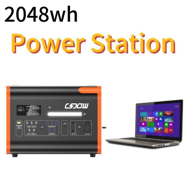 2200W 2048wh Portable Power Solar Input 800W Outdoor Emergency Power Station