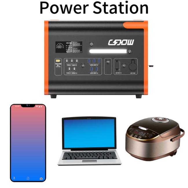 2200W 2048wh Portable Power Solar Input 800W Outdoor Emergency Power Station