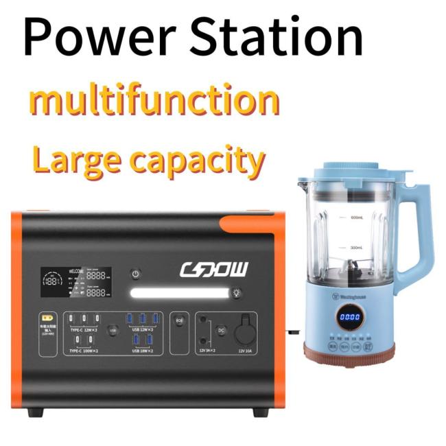 Solar Output Power and Lithium Iron Battery Generator 2200W High Quality Emergency Portable Power Station,