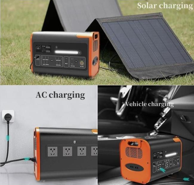 2200W Outdoor Portable Solar Generator Panel AC Output LiFePO4 Power Station
