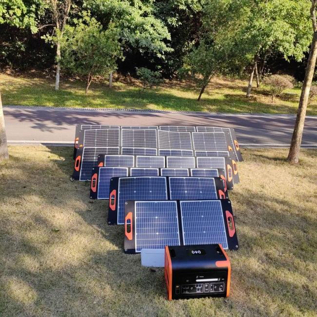 Outdoor Portable Power Station with Panel AC Output Lithium Iron Phosphate Battery Solar System