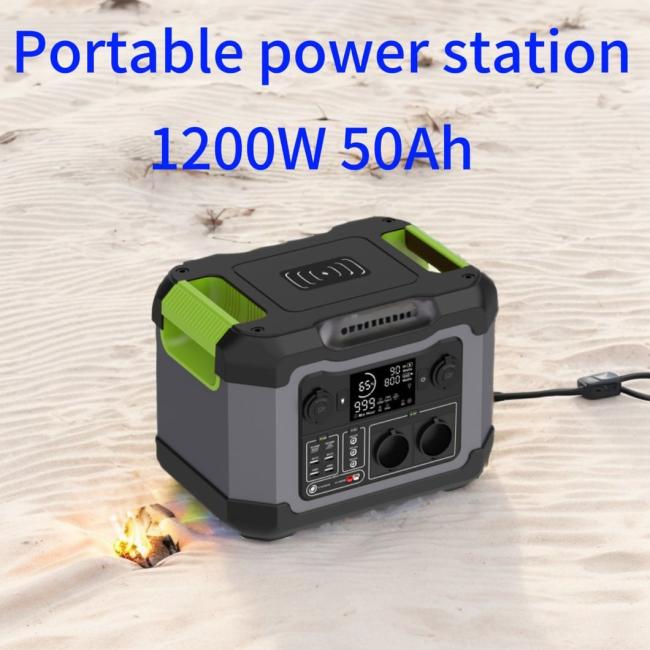 1200W AC Output 230V Portable Power Station with Wireless Rechargeable Solar Generator for Outdoor Camping Home Emergency Power