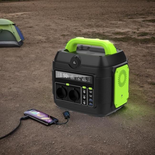 Solar Lithium Battery Mobile Power UPS Household Outdoor Camping RV Emergency Energy Storage Power Station 600W High-Power Generator