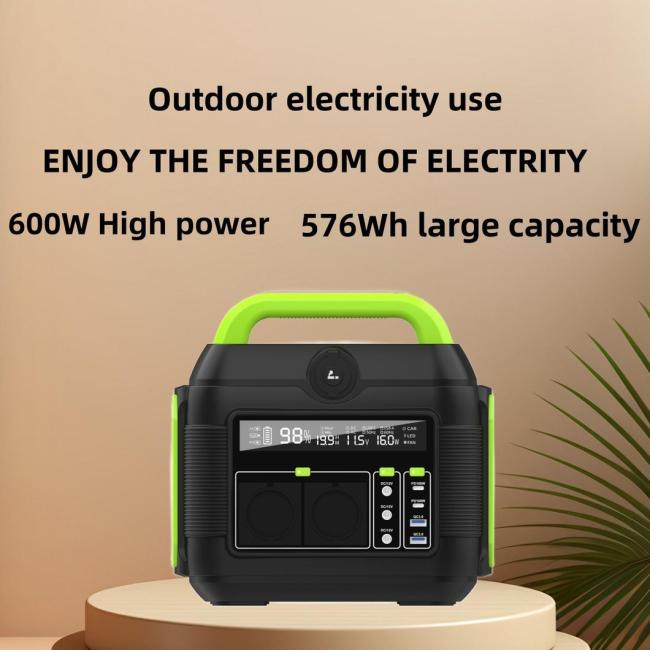 600W/576wh Portable Solar Generator Pd Fast Charge 100W Emergency Power Station