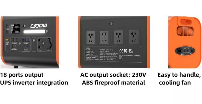 2048wh 2200W Portable Mobile Charging Bank Home Emergency AC DC Output Generator Solar Power Station 1500W 1000W