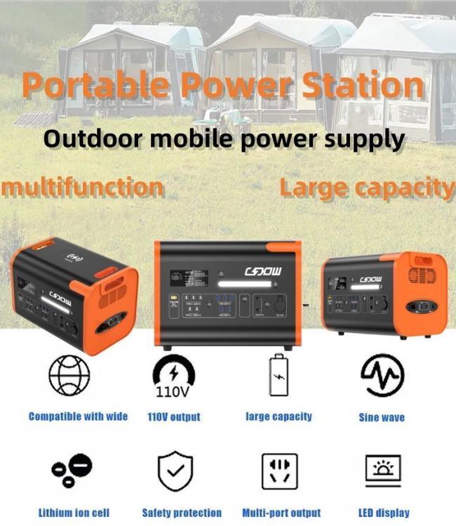 Type C Can Be Customized, Charging Input Solar Generator Outdoor Mobile Power Station 2400W