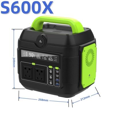 中国 576wh ソーラーインプット ポータブル発電所 600W 屋外キャンプ USB C型 DC AC出力 販売のため