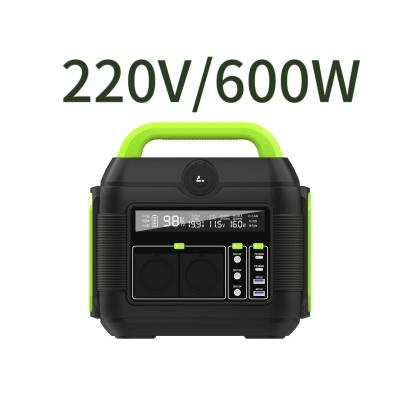 China Verwijderbare batterij 600W Lithium 110V 220V Camping Mini Draagbare AC-afvoerpunten Power Bank Te koop