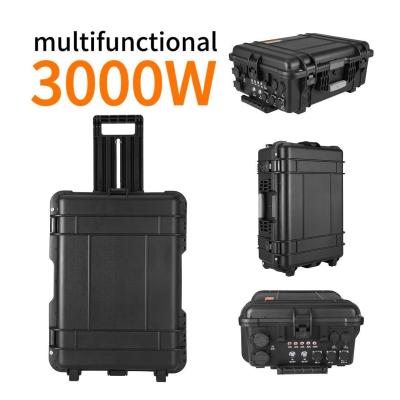Cina AC Puro Sine Wave Output 3000W Immagazzinamento di energia Batteria al litio Stazione elettrica portatile in vendita