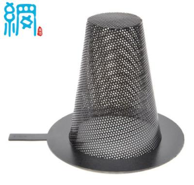 China 1/8 inch hole with 3/16 inch Pitch Perforated Flat Top Conical Strainer for sale