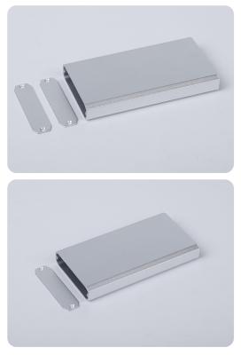 China 52*13*110mm Customizable Flat Aluminum Case In Silver Color For Electronics PCB Fitting for sale