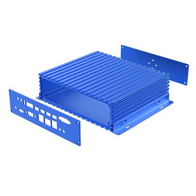 China Custom Aluminum Extrusion Enclosures Housing With Heatsink Fins for Industrial Electronics for sale