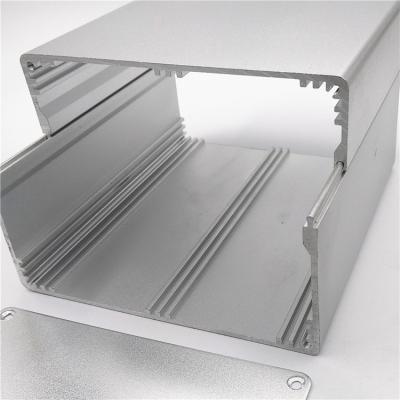 Cina recinzione di alluminio dell'estrusione di 120*83*130mm Squre con la piastra laterale in vendita