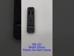 RB-233 Plastic Nylon Spring Loaded Din Standard Rail Mounting Clip Black 20mm Width