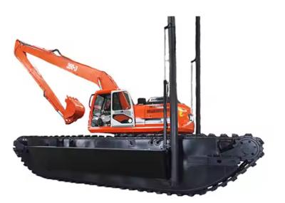 China Factory Customized  Floating Track Pontoon For Excavator Model 6-30 Tons With Hydraulic Positioning Pile for sale