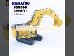 Komatsu PC8000-6 Mining Backhoe Excavator Scale Model White Collector'S Edition Die Cast No. 25026